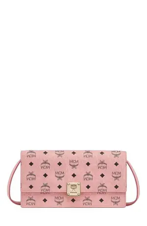 Mcm Visetos Crossbody Wallet - Brown