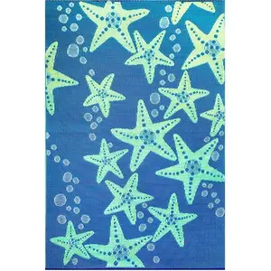 MAD MATS Starfish Blue & Green Rug - Blue And Green