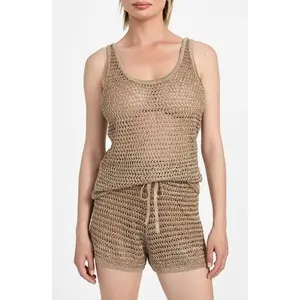 Guess Ava Open Stitch Tank - Wet Sand Multi