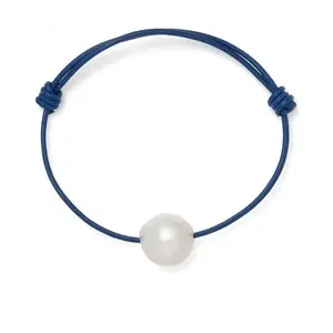 Lady Grey Freshwater Pearl Knot Bracelet Blue