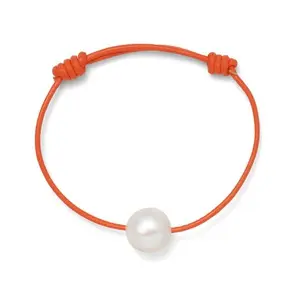 Lady Grey Freshwater Pearl Knot Bracelet Orange