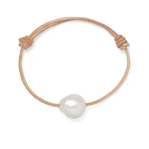 Lady Grey Freshwater Pearl Knot Bracelet Tan