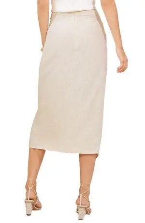 LIPSY Faux Wrap Midi Skirt With Buckle Detail