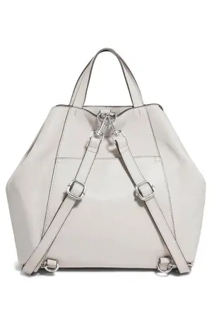 AIMEE Empire Convertible Leather Tote - Chalk