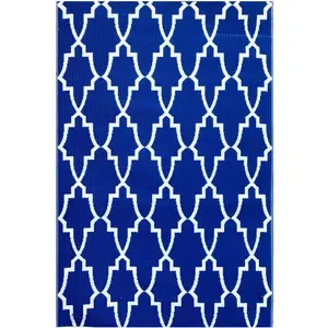 MAD MATS Casa Blanca Blue & White Rug - Blue And White