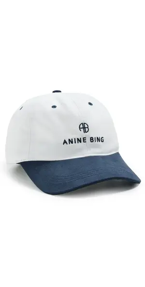 ANINE BING Baseball Cap Ivory Navy