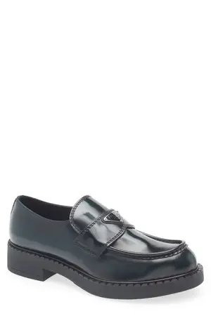 Prada Leather Loafer - Bosco