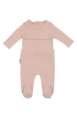 MANIÈRE Embroidered Yoke Footie - Powder Pink