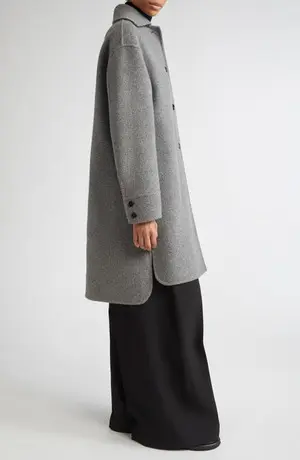 JIL SANDER Relaxed Virgin Wool Coat - Pebble