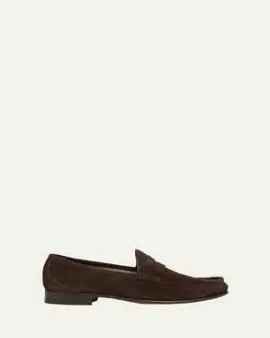 TOM FORD York Suede Penny Loafers