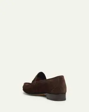 TOM FORD York Suede Penny Loafers