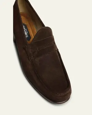 TOM FORD York Suede Penny Loafers