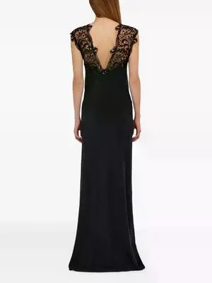FERRAGAMO Lace-detail Silk Maxi Dress