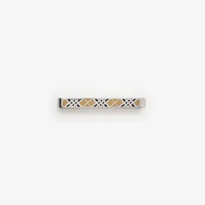 Burberry Enamel Check Tie Bar - Silver