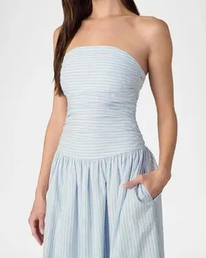 JOE & APOS;S JEANS The Reina Strapless Maxi Dress - Blue/white Multi Stripe