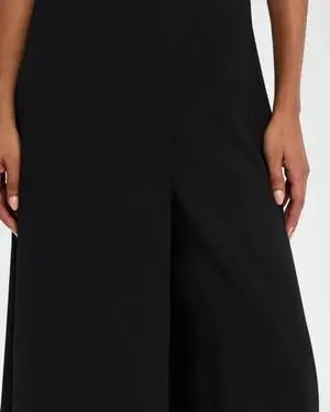 Halston Jacqueline Layered Strapless Crepe Jumpsuit - Black