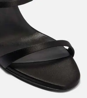 Magda Butrym Floral Appliqué Satin Heeled Sandals