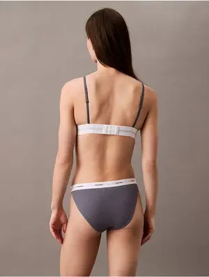 Calvin Klein Cotton Stretch Rib String Bikini - Grisaille