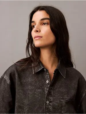 Calvin Klein Denim Print Button-down Shirt