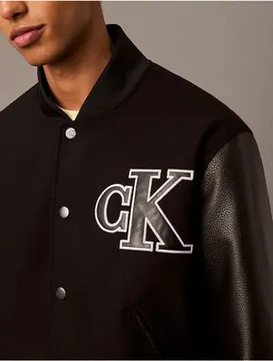 Calvin Klein Varsity Monogram Bomber Jacket