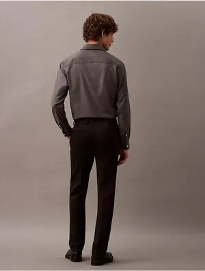 Calvin Klein Slim Wool Gabardine Trouser - Charcoal Heather