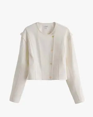 Cuyana Light Sculpted Jacket - Ecru