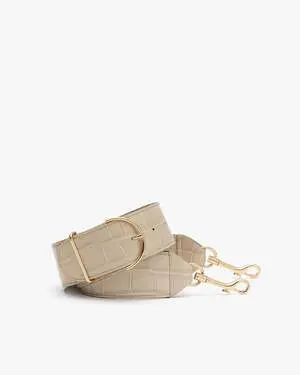 Cuyana Adjustable Leather Luggage Strap - Stone