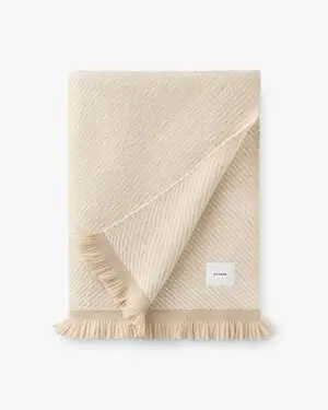 Cuyana Two-tone Alpaca Blanket - Beige