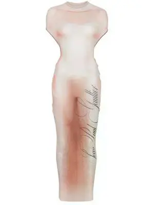JEAN PAUL GAULTIER Silhouette-print Maxi Dress - Pink