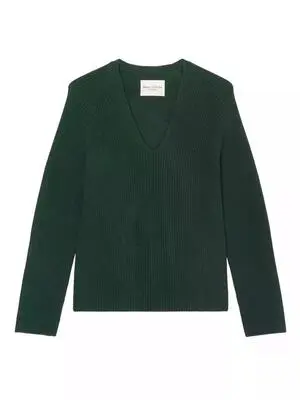 Marc O'polo Ribbed V-neck Sweater - Green