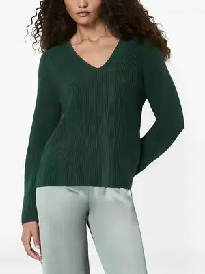 Marc O'polo Ribbed V-neck Sweater - Green