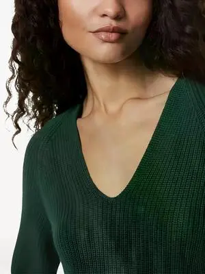 Marc O'polo Ribbed V-neck Sweater - Green