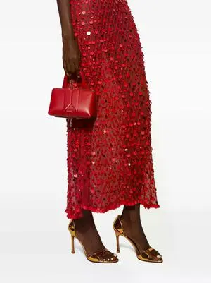 Amina Muaddi 95mm Agnese Metallic Open-toe Sandals