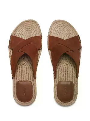 Zegna Crossover-strap Suede Sandals - Brown