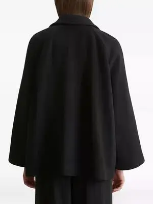 Marc O'polo Double-breasted Coat With Cape-style Sleeves - Black