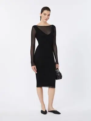 Max Mara Midi Dress In Mesh Jersey