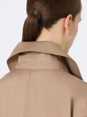 Max Mara Long Water-repellent Cotton Twill Trench Coat
