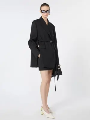 Max Mara Long Wool Blazer - Black