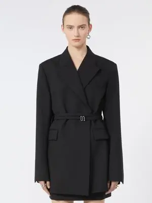 Max Mara Long Wool Blazer - Black
