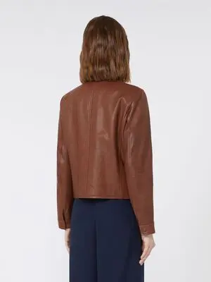 Max Mara Short Nappa Leather Jacket