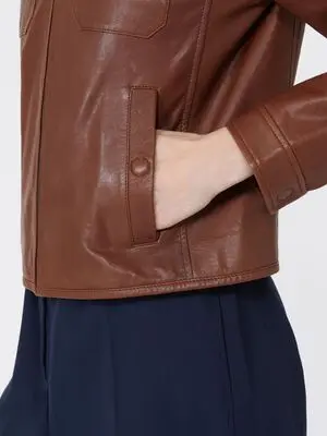 Max Mara Short Nappa Leather Jacket