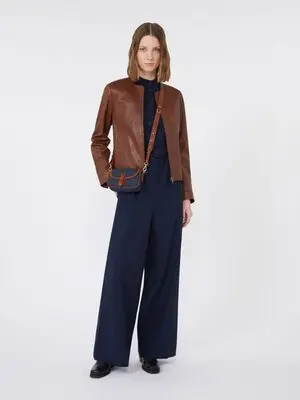 Max Mara Short Nappa Leather Jacket