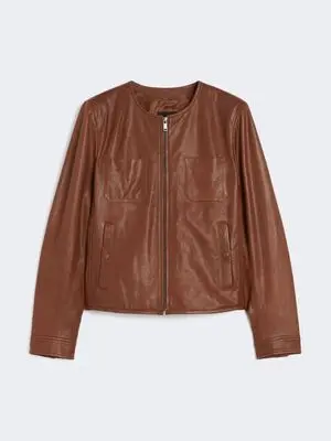 Max Mara Short Nappa Leather Jacket