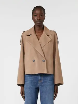Max Mara Short Suede Trench Coat