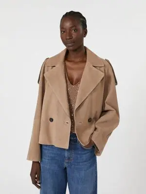Max Mara Short Suede Trench Coat