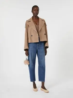 Max Mara Short Suede Trench Coat