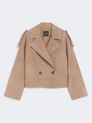 Max Mara Short Suede Trench Coat