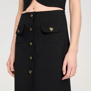 Sandro Buttoned Midi Skirt
