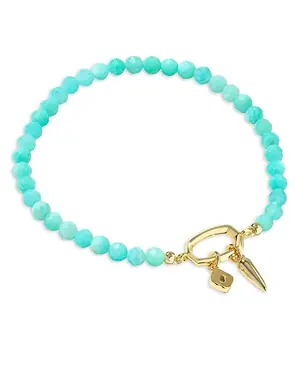 Kendra Scott Sylvia Amazonite Stretch Bracelet - Blue/gold