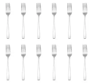 GODINGER Set Of 12 Chisel Matte 18/0 Ss Salad Forks - One-color